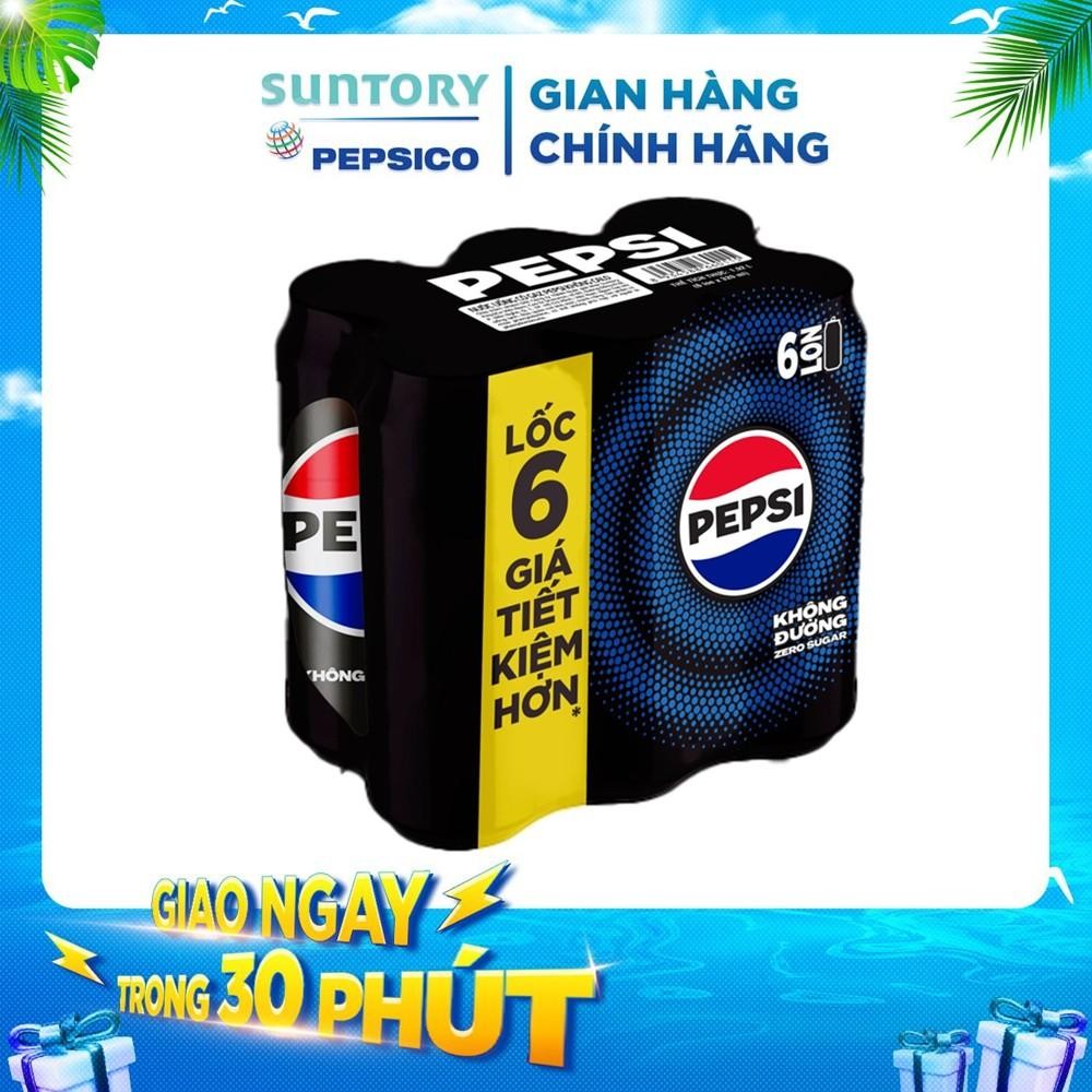 Lốc 6 Nước Pepsi Black Lon 320ml Pepsi | Giao gấp từ 7-Eleven gần nhất (24 trên 7)