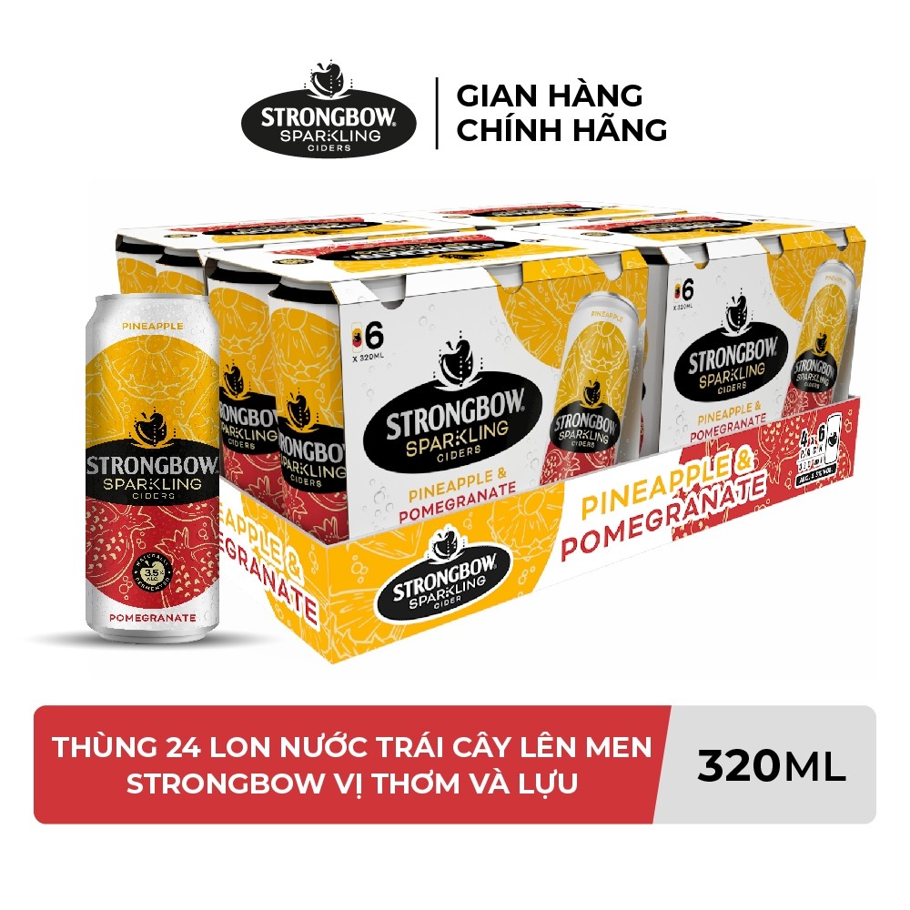 Thùng 24 Cider Strongbow Thơm Lựu 320ml Strongbow | Giao gấp từ 7 ...