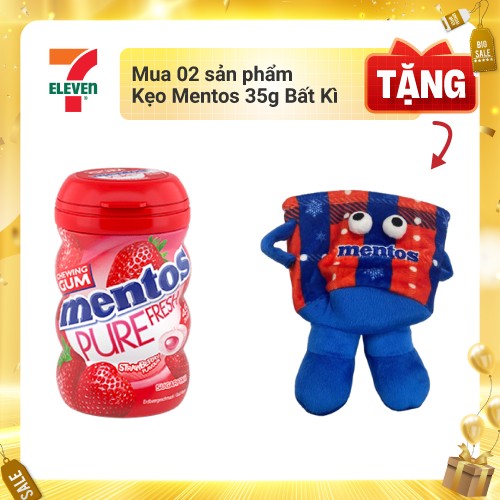 Combo 2 Gum Không Đường Mentos Hương Dâu 61g Tặng Giỏ đựng kẹo Mentos ...