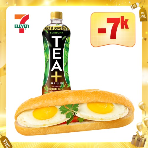 Bánh Mì Ốp La 2 Trứng và Trà Tea+ Ô Long Chai 450ml -T12 7-Select SSV ...